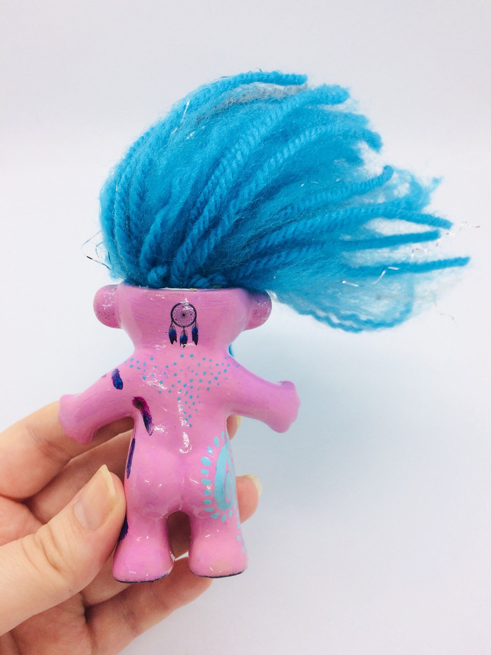 Namaste Troll Baby Pink & Blue Sparkly Troll Doll Birthday - Etsy UK
