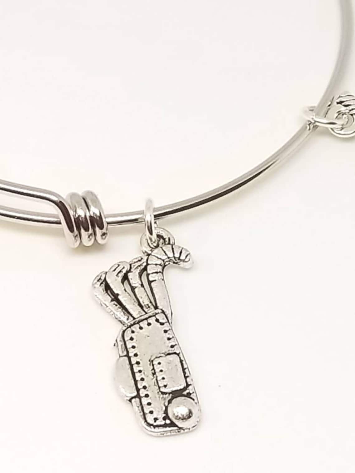 Golf bracelet Golf charm bracelet Golf jewelry Golf | Etsy