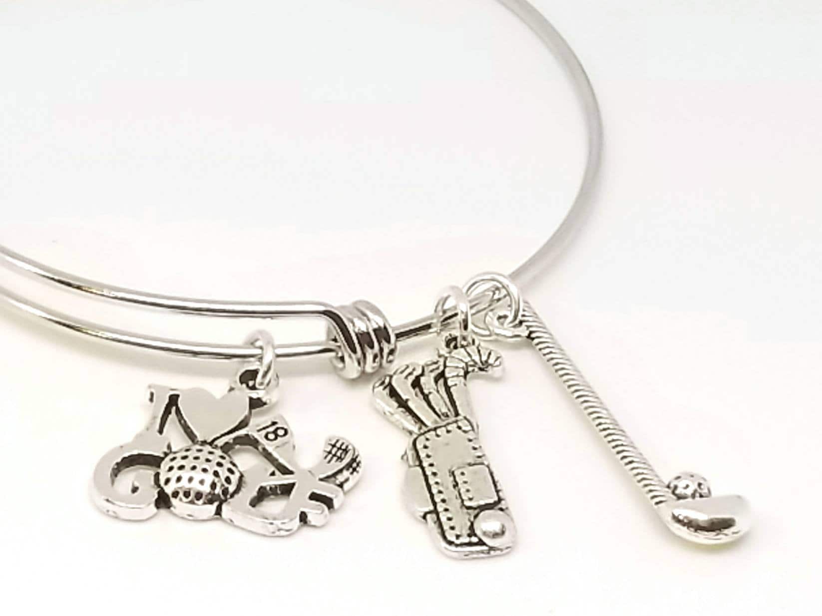 Golf bracelet Golf charm bracelet Golf jewelry Golf | Etsy
