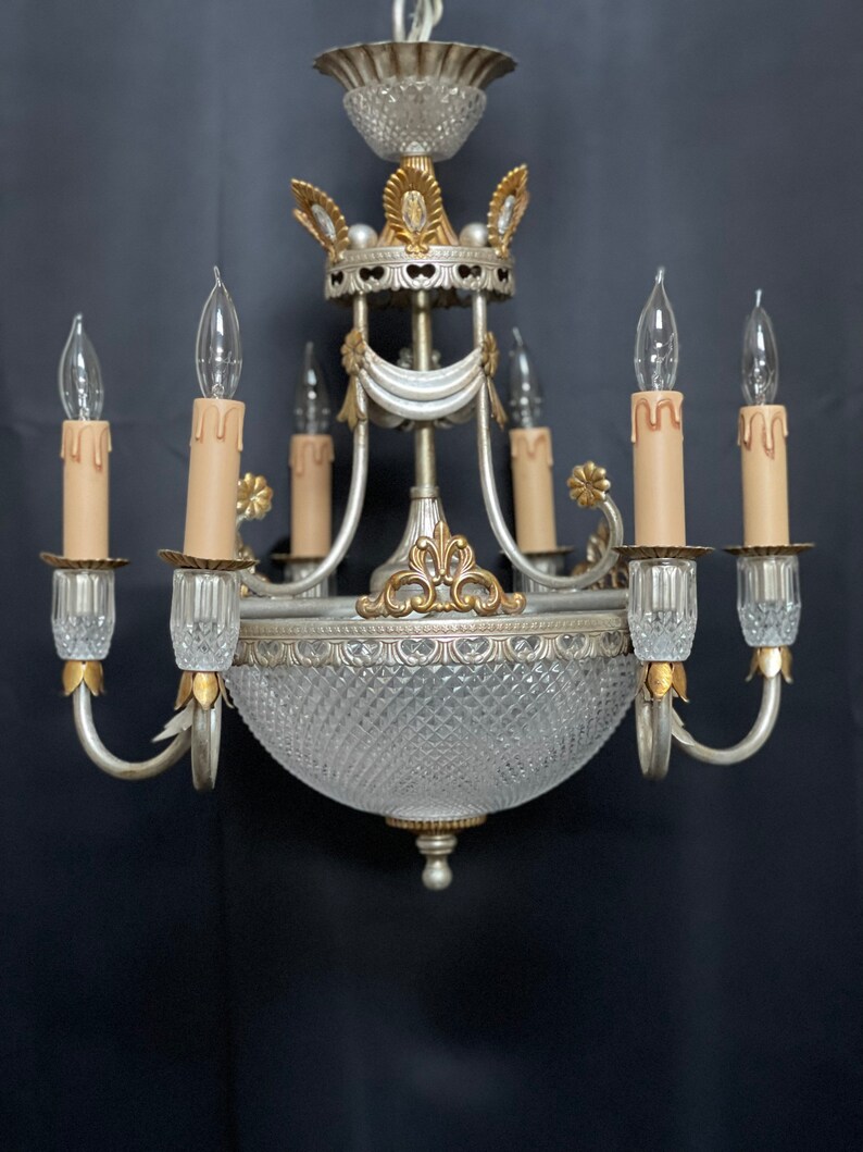 Vintage Italian Tole Silver Gilt Metal Quilted Crystal Diamond - Etsy
