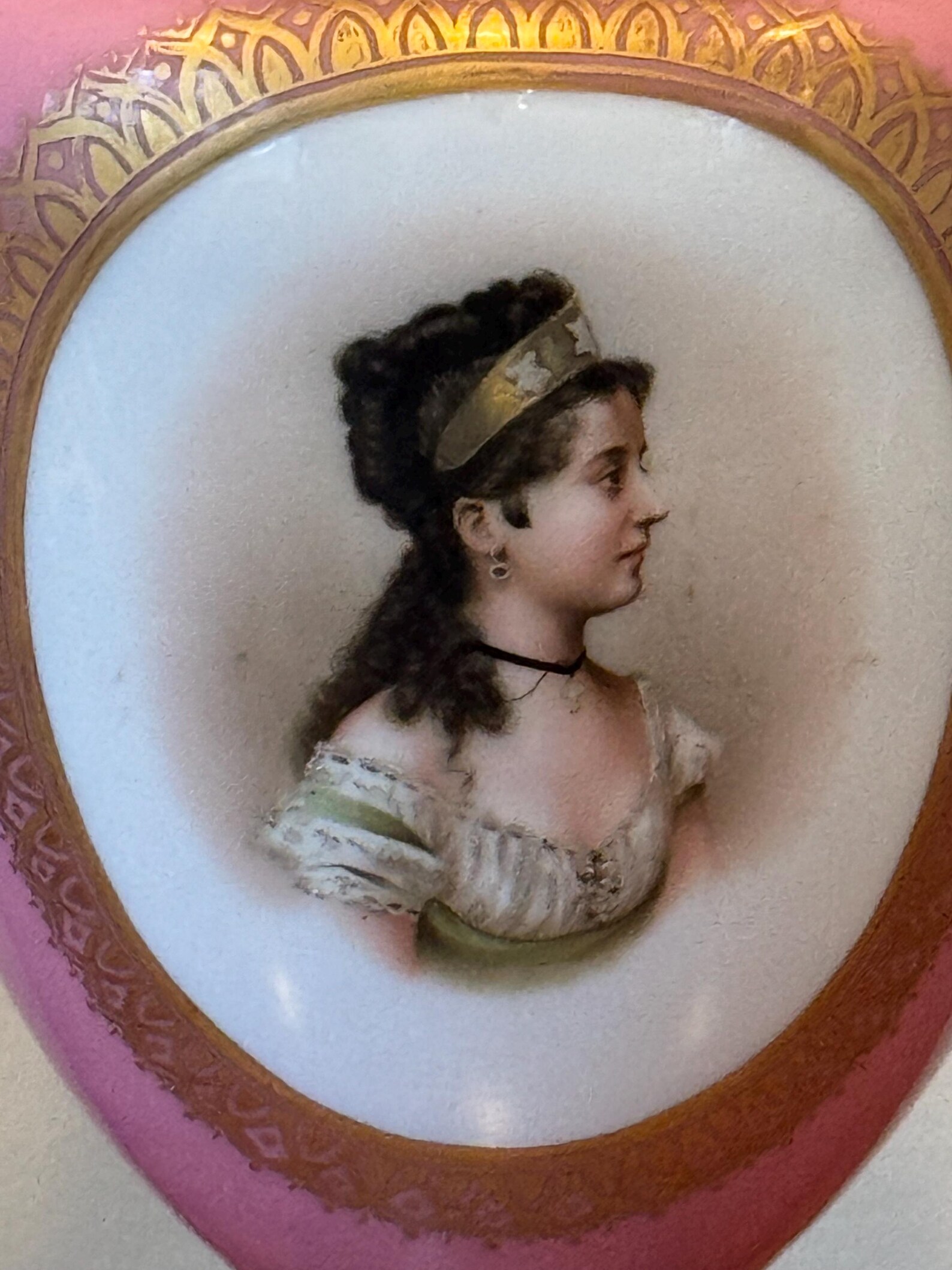 Antique French Bavarian Lady Portrait Urn Vase Table Lamp Pink - Etsy