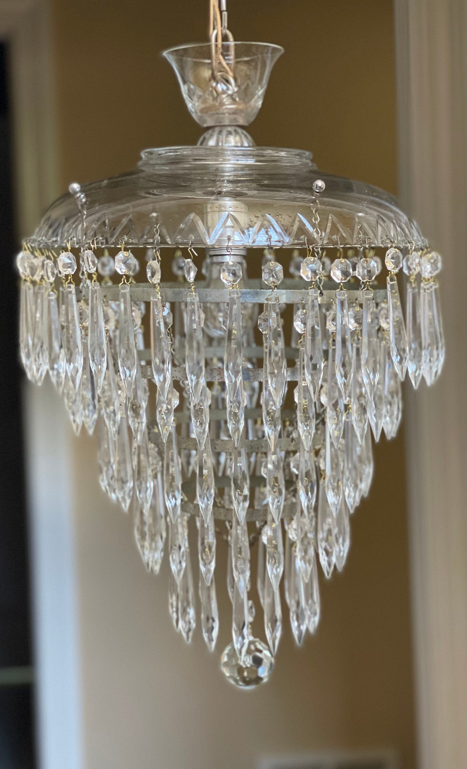 Antique Art Deco Crystal Wedding Cake Chandelier Ceiling Light - Etsy