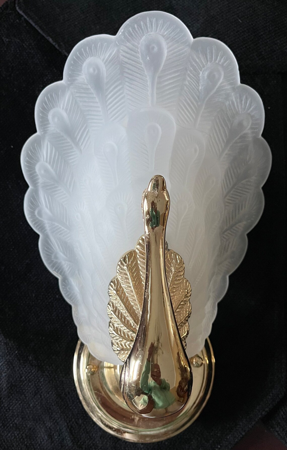 Pair Murano Peacock Wall Sconces Art Deco Nouveau Brass - Etsy