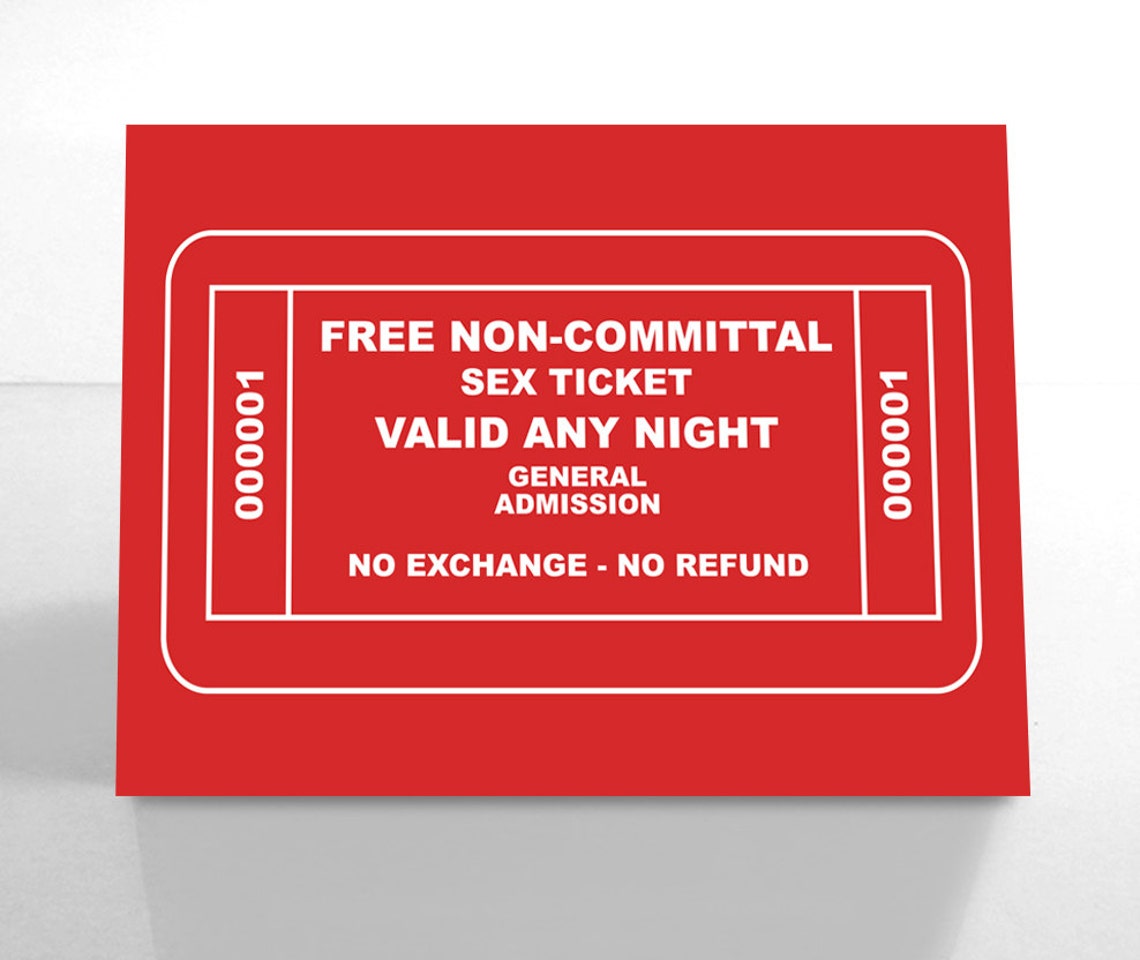 Sex Ticket Card Etsy 9031