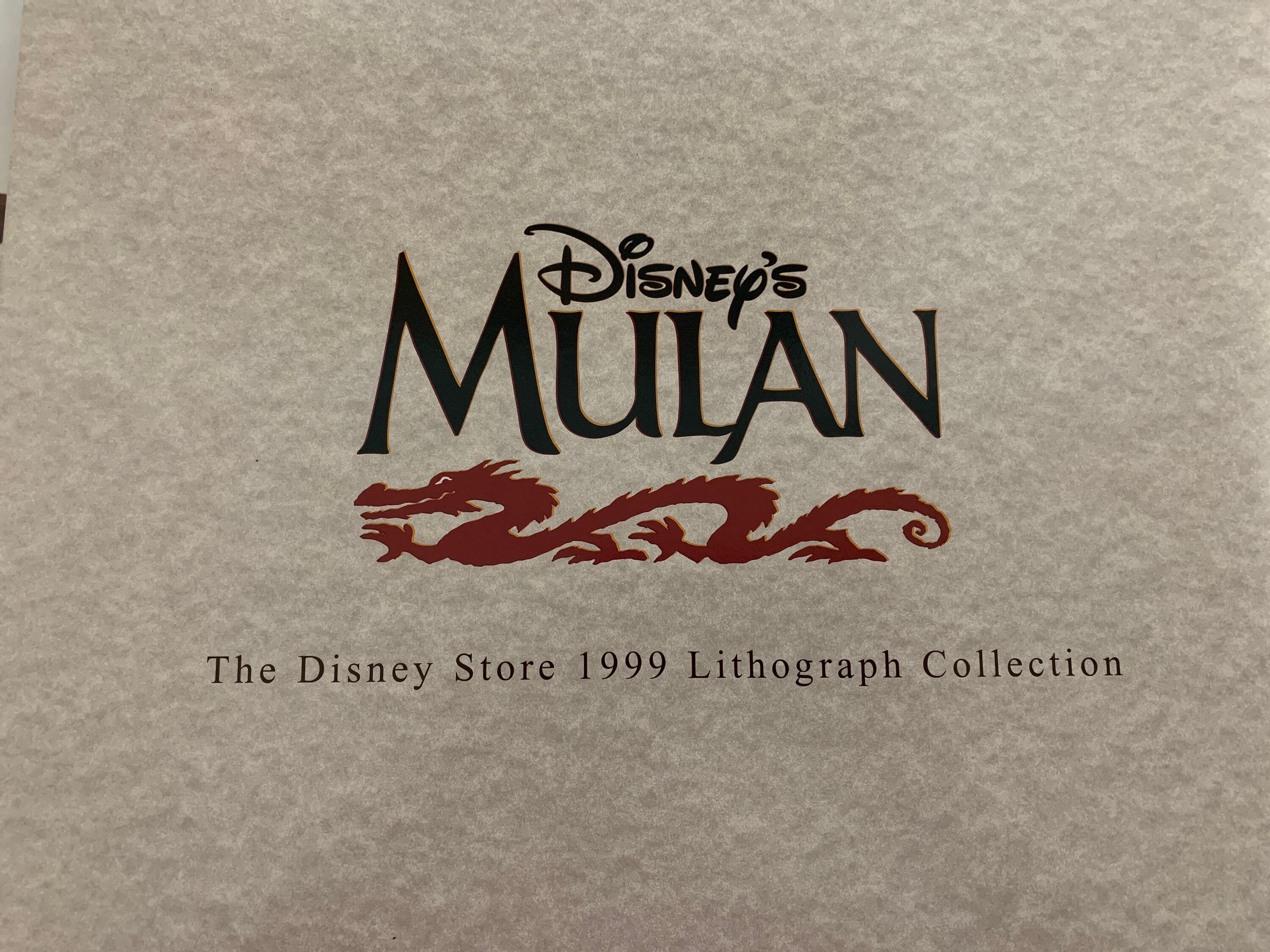 Disneys Mulan 1999 Lithograph Collection Print - Etsy
