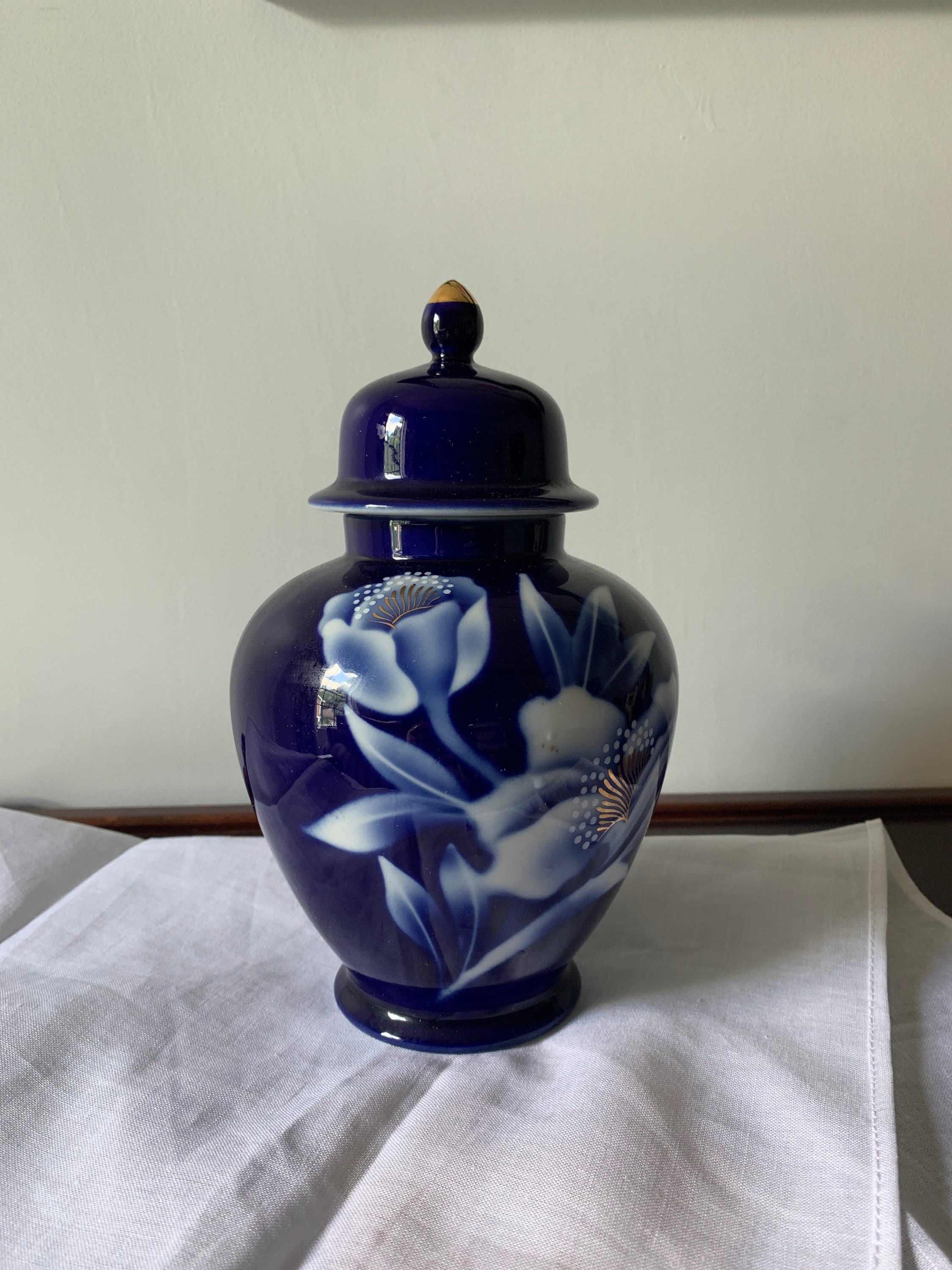 TOYO Japan Blue Indigo Porcelain Signed Ginger Jar. - Etsy