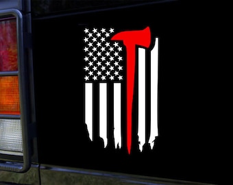 Fire Department American Flag Logo Decal Firefighter Decal | Etsy
