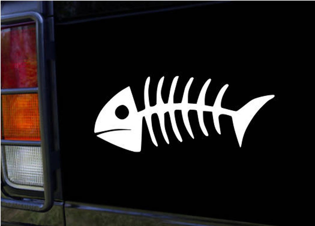 Skull Bone Fish Vinyl Sticker Decal for Car, Truck, Yeti, Fisherman ...