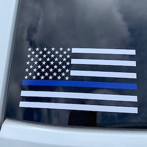 Thin Blue Line Flag Vinyl Sticker Decal for Truck, Car Window and More ...