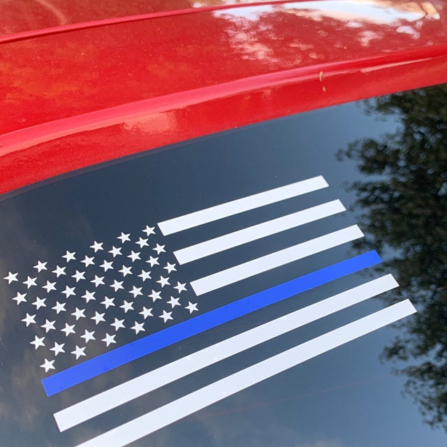 Thin Blue Line Flag Vinyl Sticker Decal for Truck Car Window | Etsy