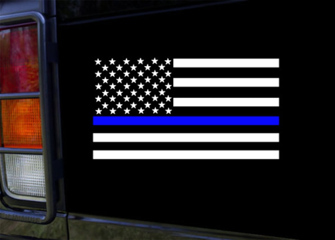 Thin Blue Line Flag Vinyl Sticker Decal for Truck, Car Window and More ...