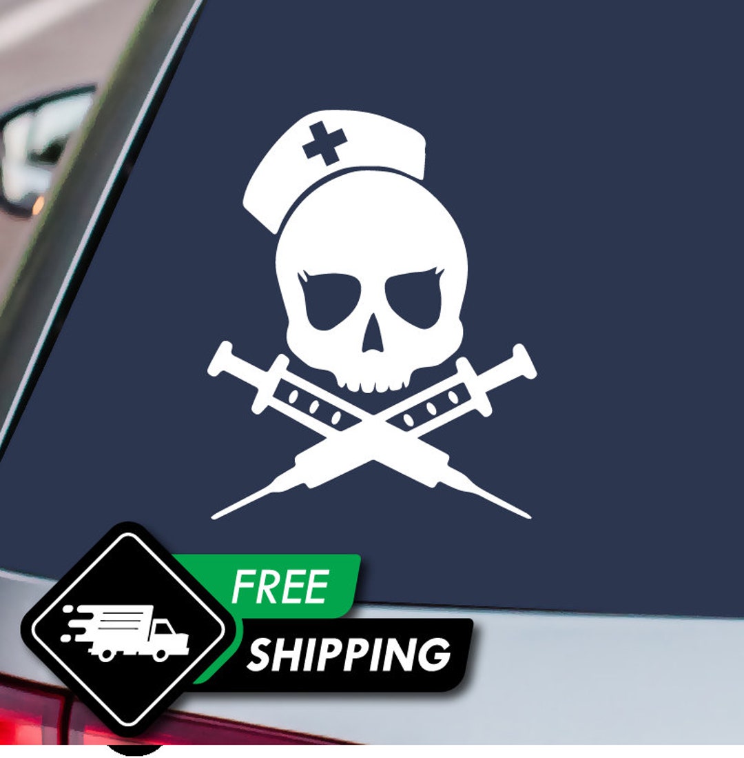 Nurse Skull Decal, RN Decal, Car Decal, Doctor Decal, Medical Decal ...