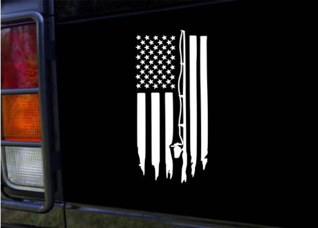 Fishing Pole Flag Vinyl Sticker Decal for Car, Truck, Yeti and More - Etsy