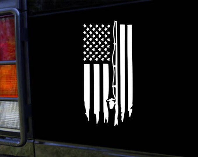 Fishing Pole Flag Vinyl Sticker Decal for Car, Truck, Yeti and More - Etsy
