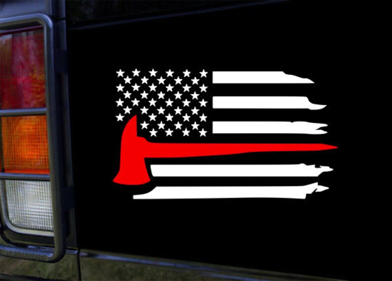 Fire Department American Flag Logo Decal Firefighter Decal - Etsy