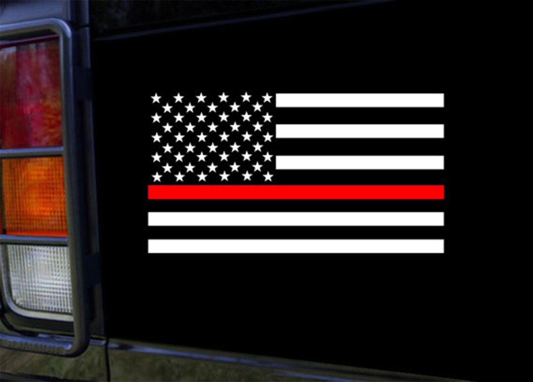Thin Red Line Flag Vinyl Sticker Decal for Truck, Car Window and More ...