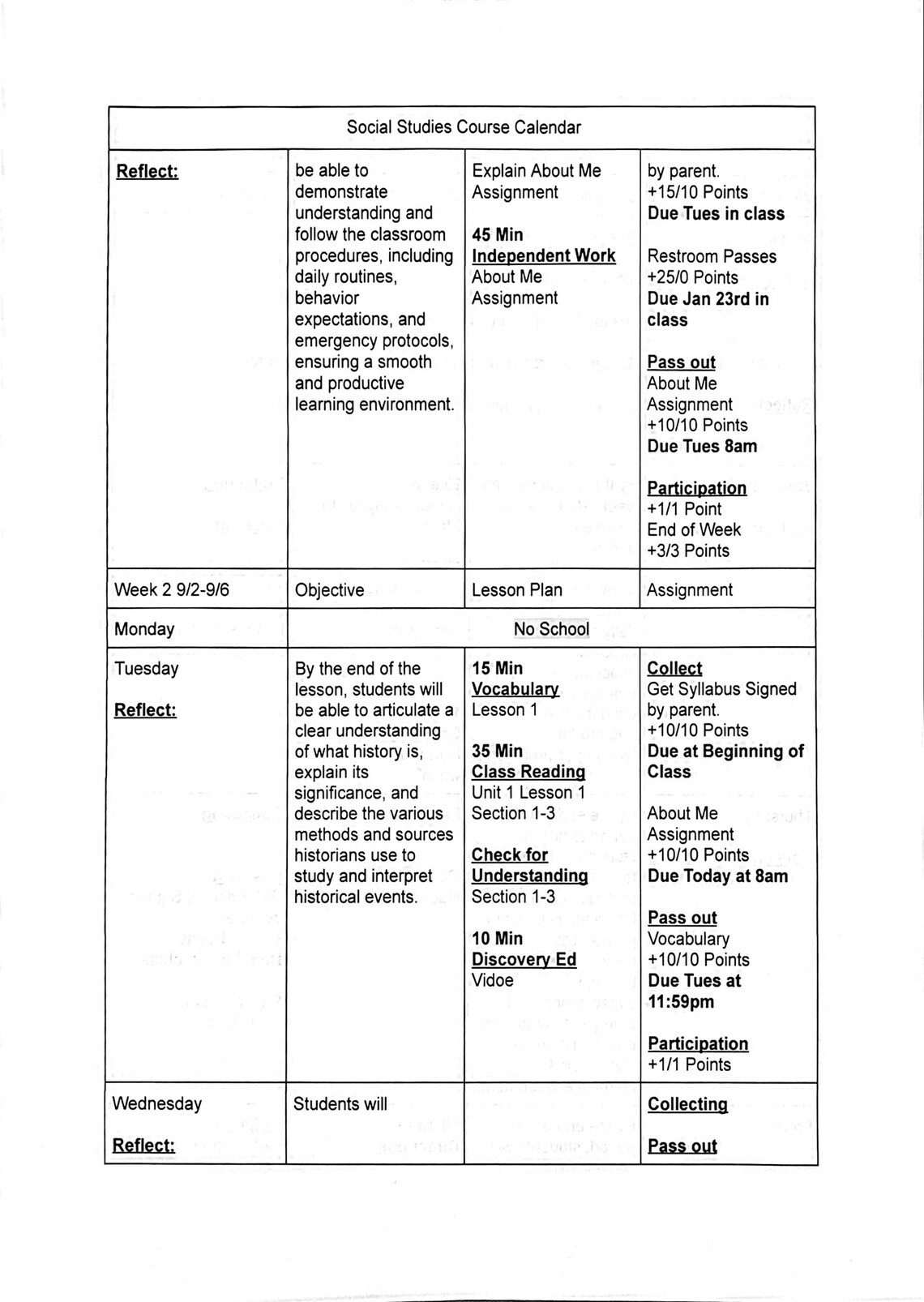 2024-2025 Course Content Calendar - Etsy