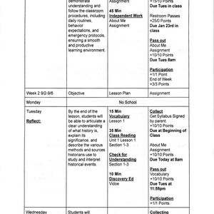 2024-2025 Course Content Calendar - Etsy