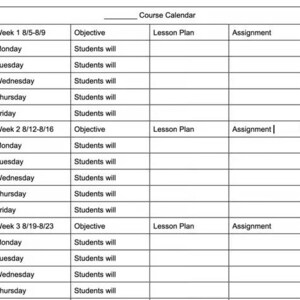 2024-2025 Course Content Calendar - Etsy