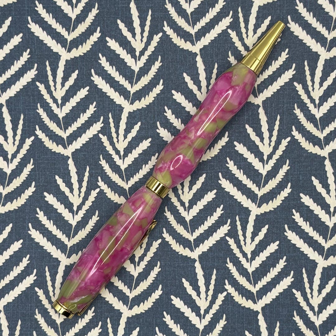 Watermelon Swirl Acrylic Pen | Handmade Twist Pen With Gold Hardware - Etsy