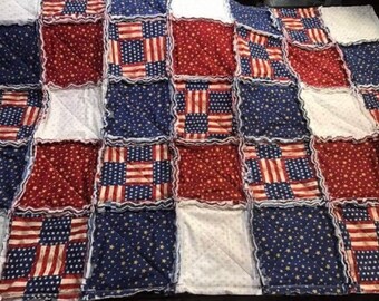 Patriotic Rag Quilt - Etsy