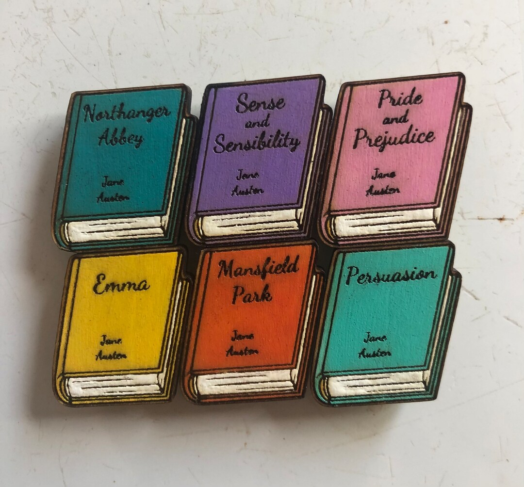 Jane Austen Books Magnets, Jane Austen Magnets, Jane Austen’s Books ...