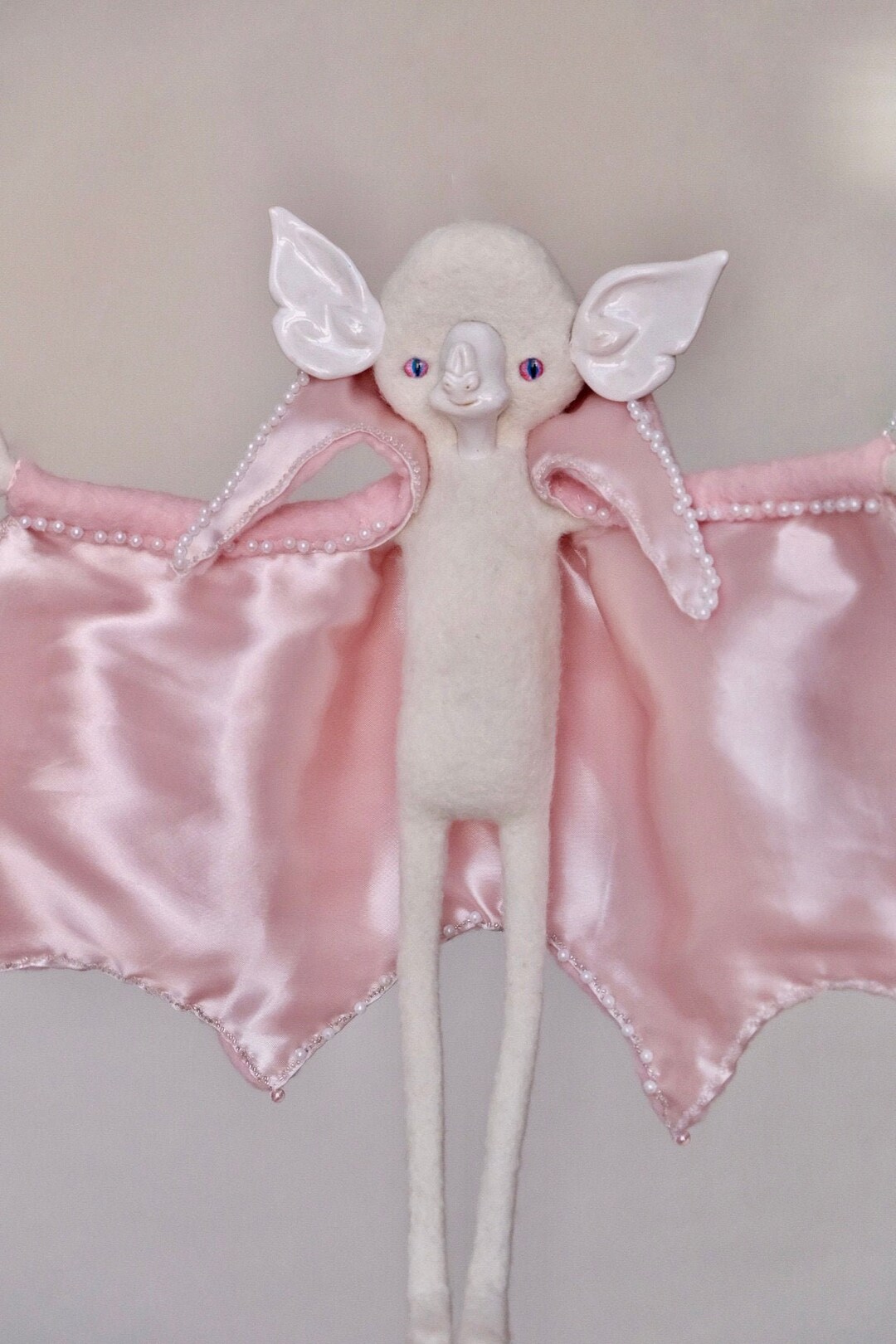 SOLD!!! White Bat, OOAK Unique Animal Poseable Art Doll Toy Creature ...