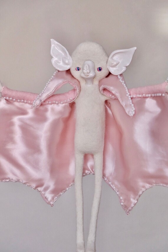 SOLD White Bat OOAK Unique Animal Poseable Art Doll Toy - Etsy