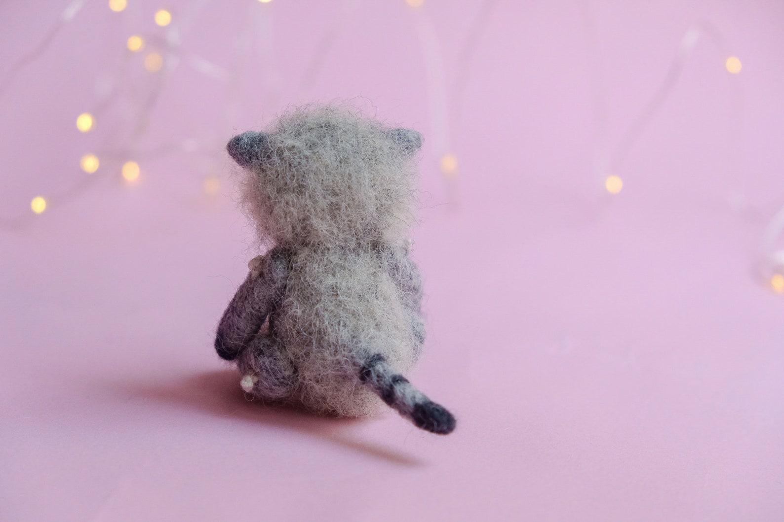 Needle Felted Raccoon Miniature Cute Felt Raccoon Toy OOAK | Etsy