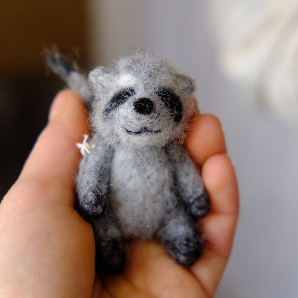 Needle felted raccoon miniature cute felt raccoon toy OOAK | Etsy