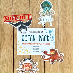 Ocean Stickers Transparent Stickers Vinyl Stickers Plastic - Etsy