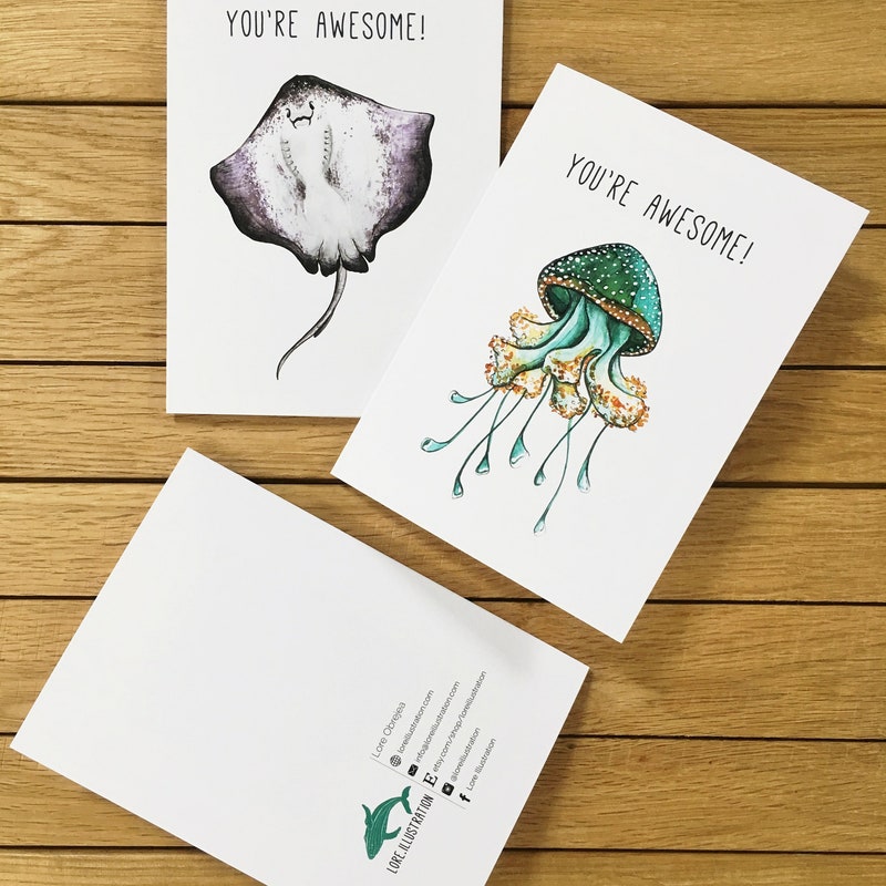 Sea Creature Cards - Etsy Canada