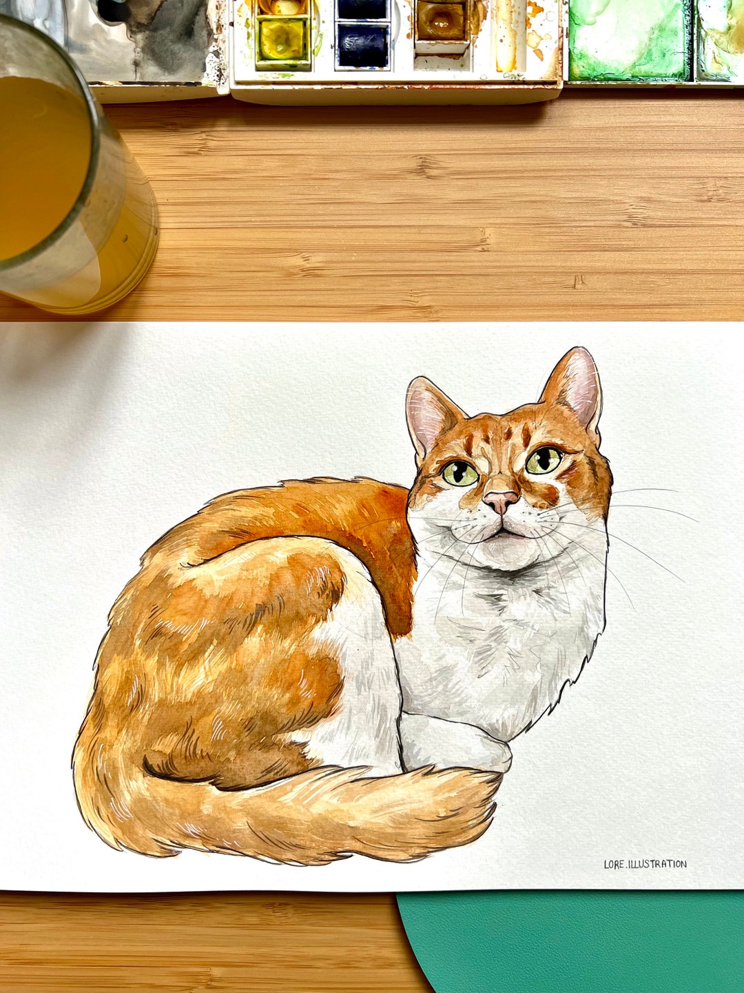 Original Watercolour Painting A4 Size of Your Cat PAINTMYCAT - Etsy