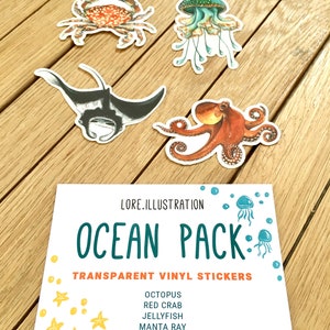 Ocean Stickers Transparent Stickers Vinyl Stickers Plastic - Etsy