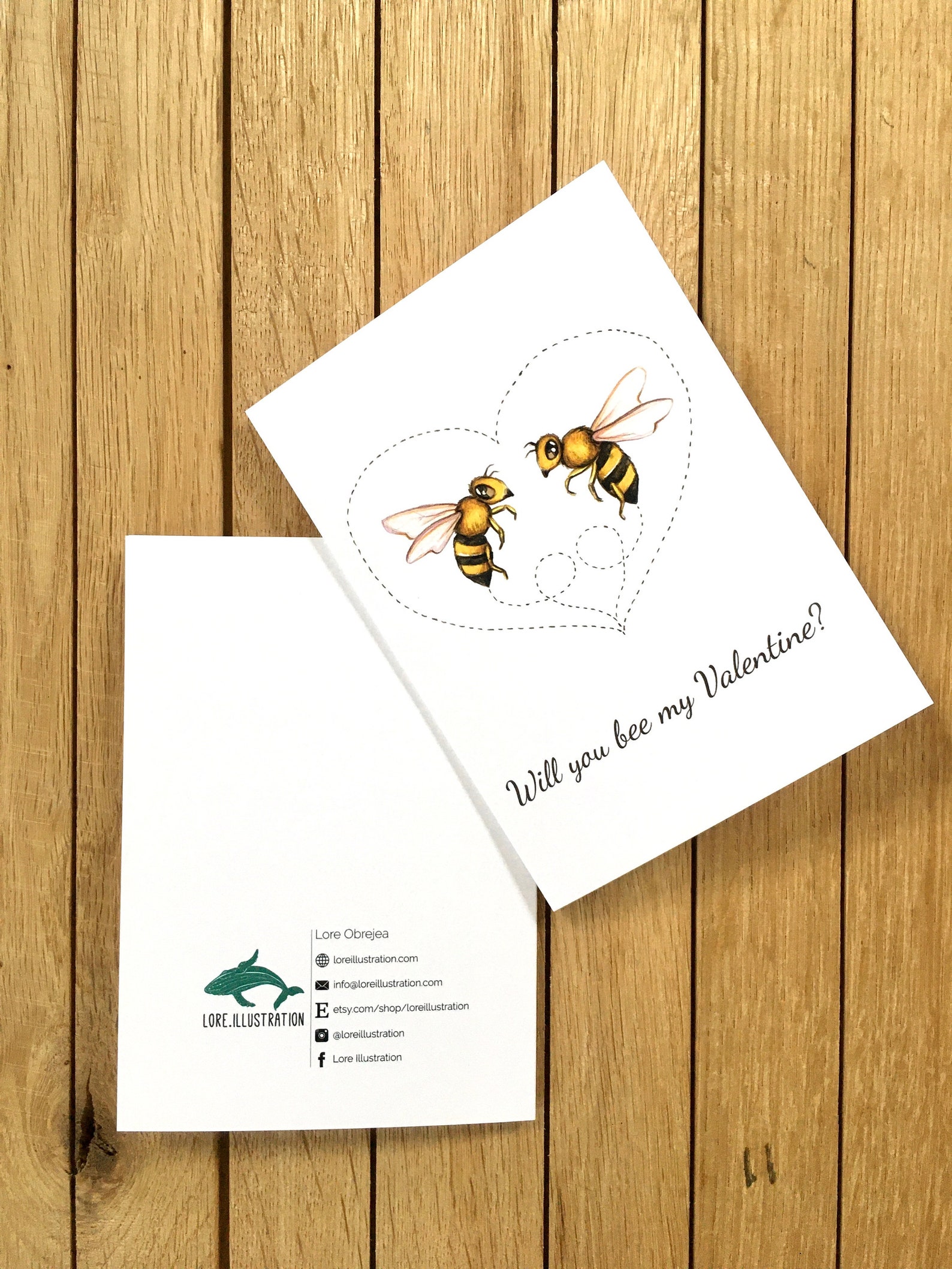 Valentine's Day Cards Greeting Card Bee My Valentine I | Etsy