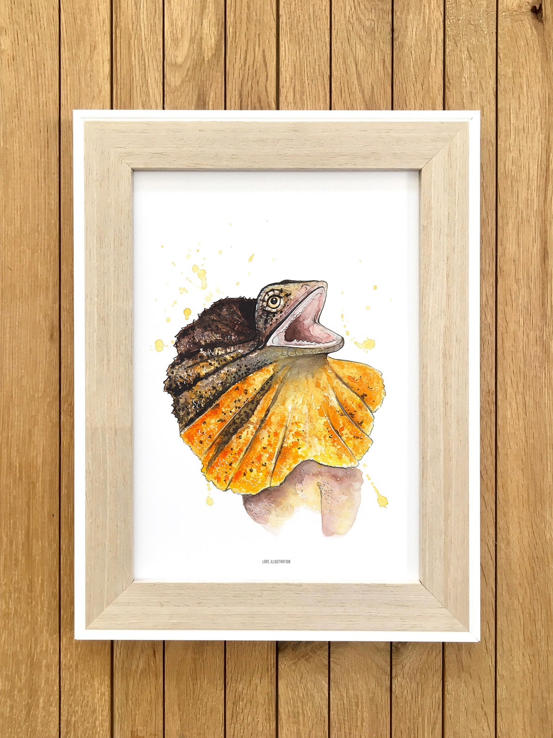 Frilled Necked Lizard Print Reptiles Art Art Print | Etsy