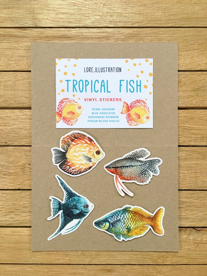 Tropical Fish Stickers Fish Vinyl Stickers Transparent | Etsy