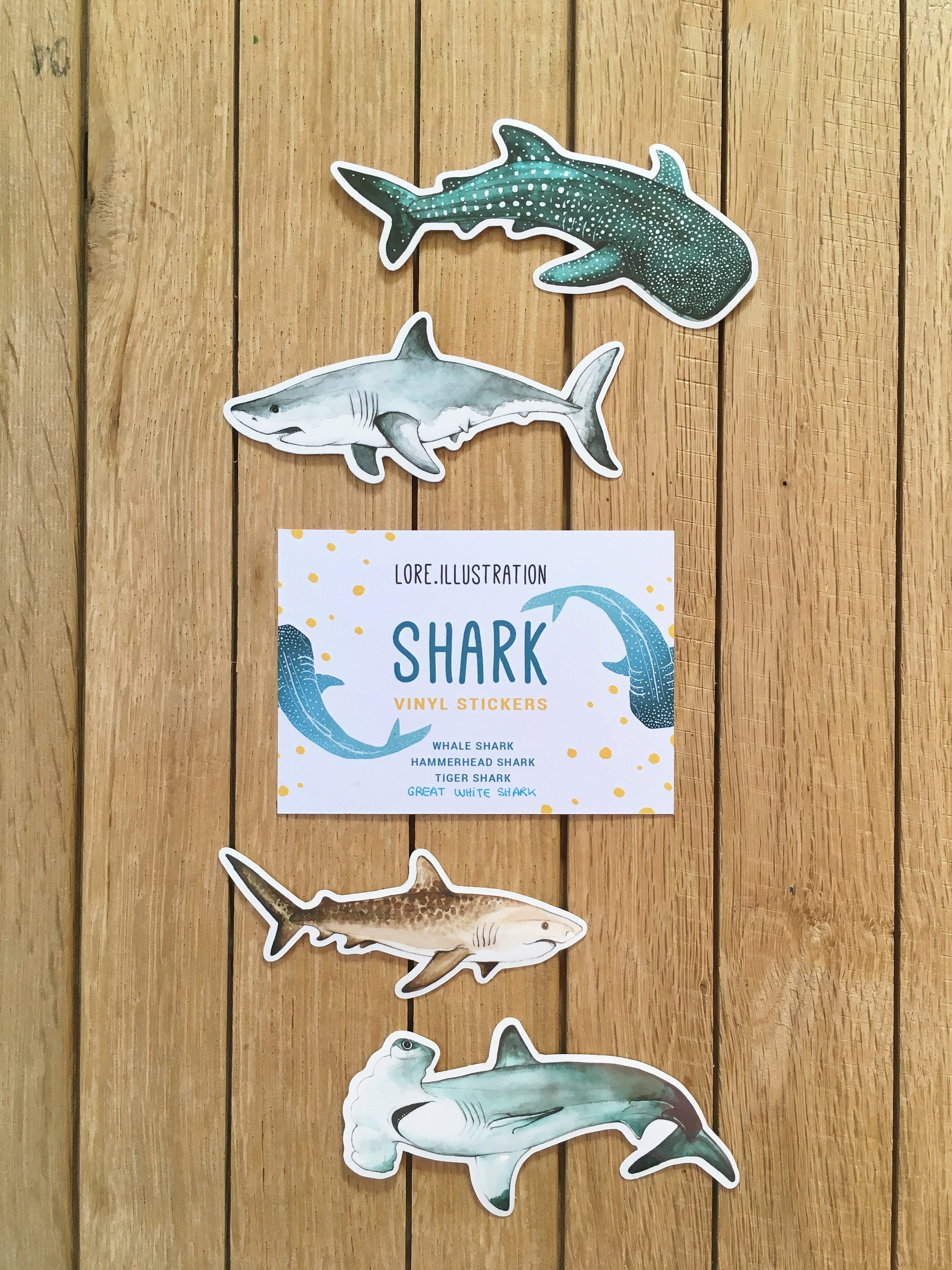 Shark Stickers Vinyl Stickers Shark Ocean life Plastic | Etsy