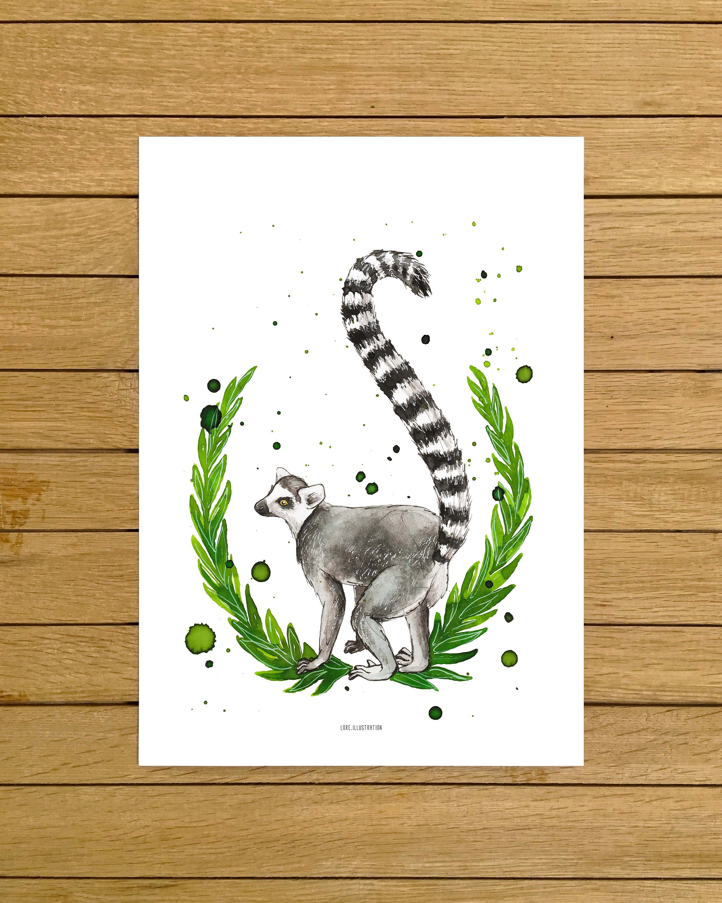 Lemur Print Endangered Animals Art Madagascar Art - Etsy