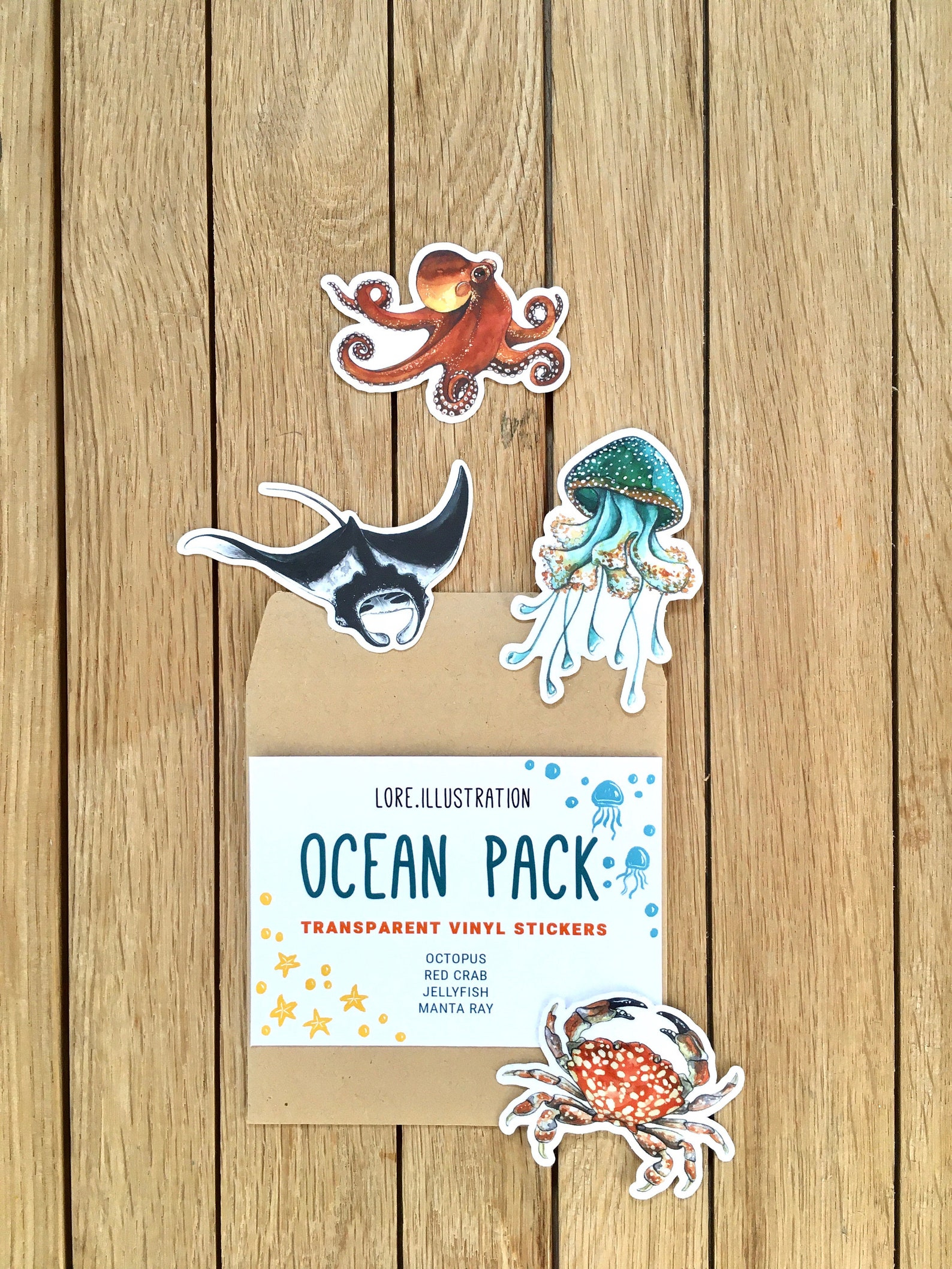 Ocean Stickers Transparent Stickers Vinyl Stickers Plastic | Etsy