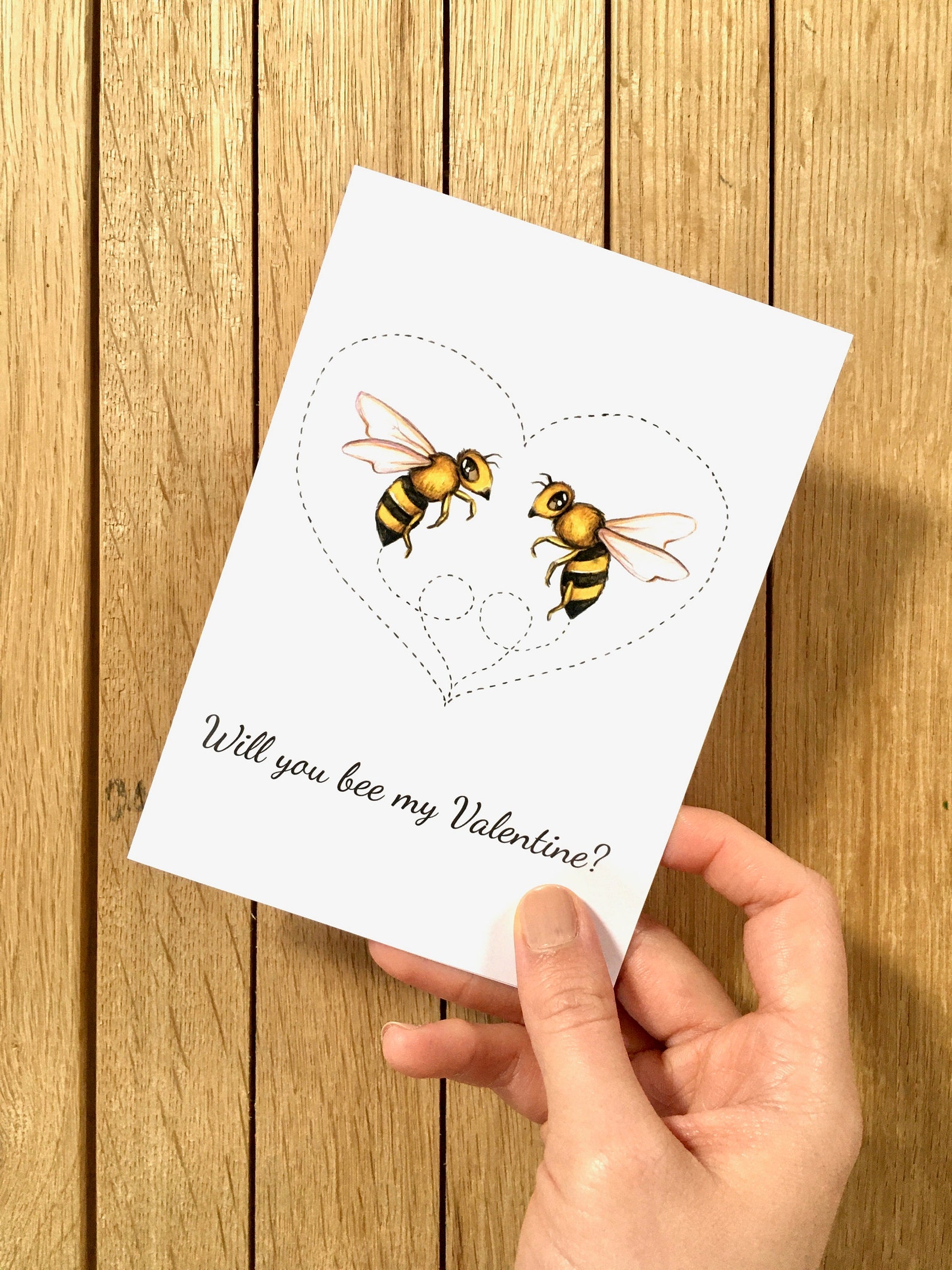Valentine's Day Cards Greeting Card Bee My Valentine I | Etsy