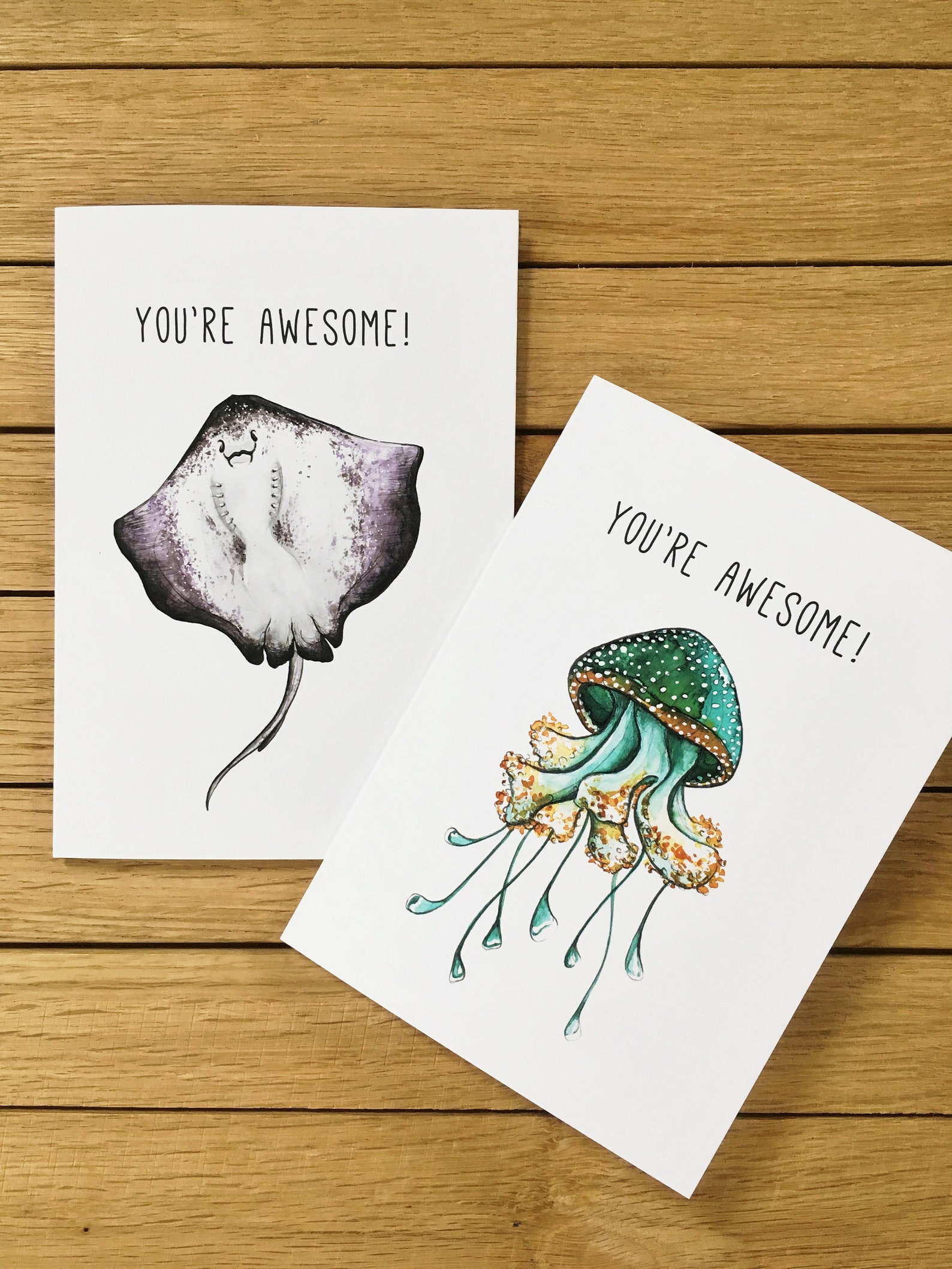 Custom Greeting Cards Ocean Greeting Cards Octopus | Etsy