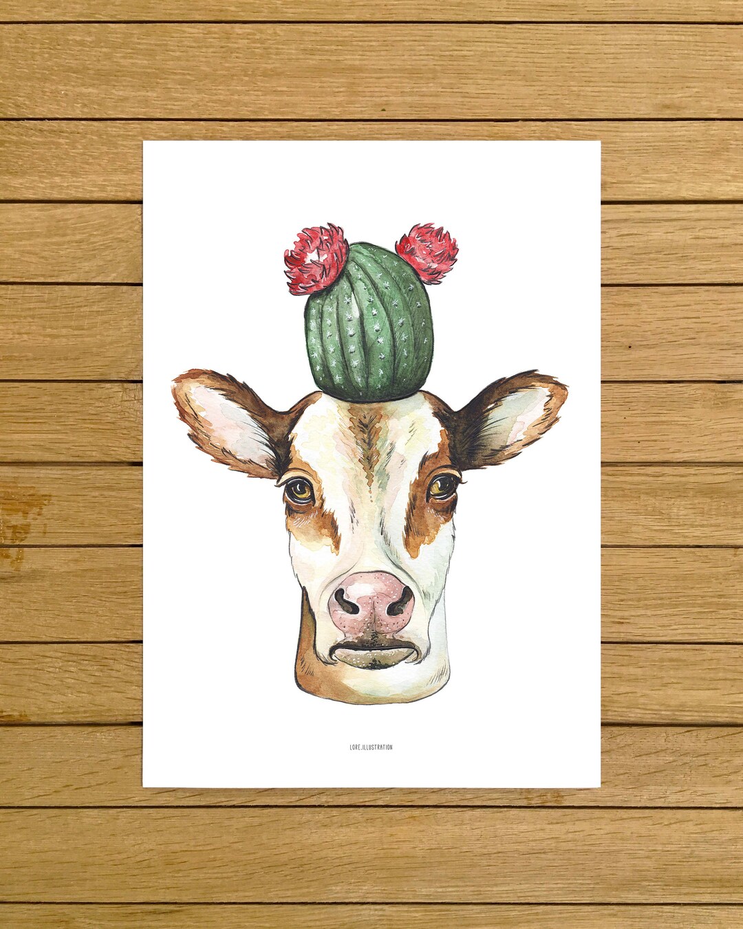 Cacti Cow Print, Cactus Wall Art, Cow Print, Animal Prints, Plants Home ...