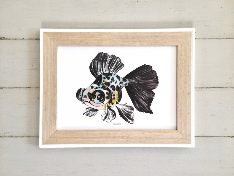 Colourful Goldfish Print Goldfish Art Print Watercolor - Etsy