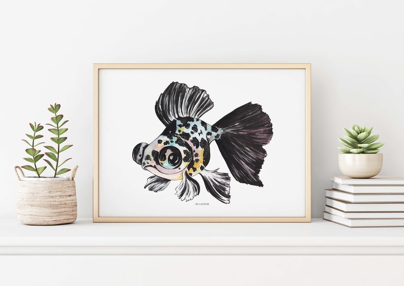Colourful Goldfish Print Goldfish Art Print Watercolor - Etsy