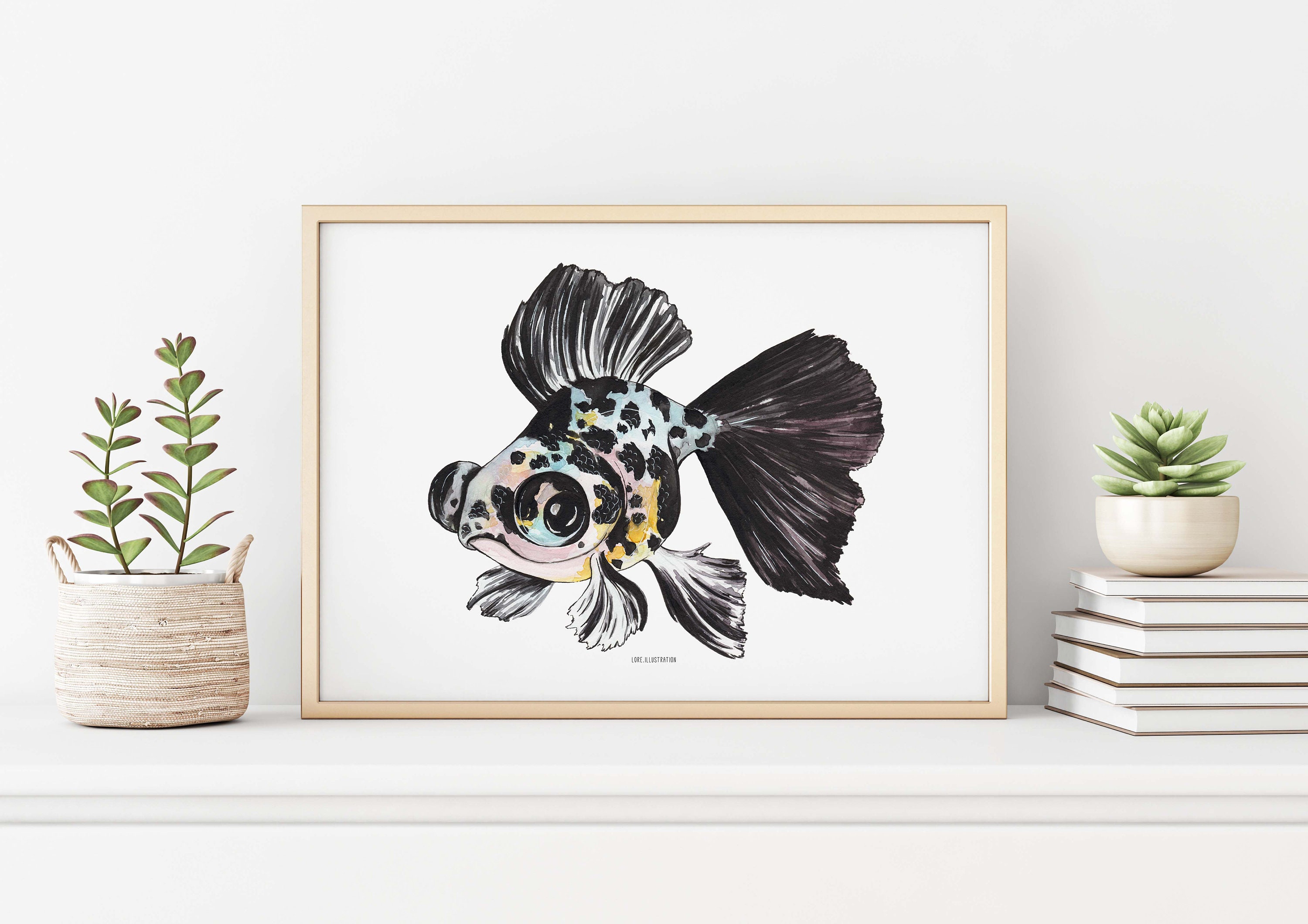 Colourful Goldfish Print Goldfish Art Print Watercolor - Etsy