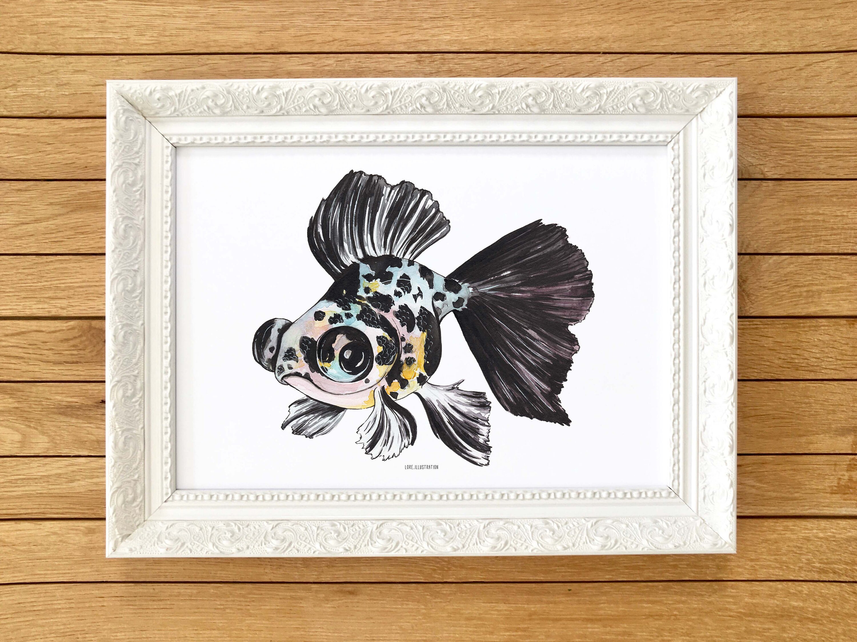 Colourful Goldfish Print Goldfish Art Print Watercolor | Etsy