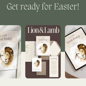 Lion and Lamb Watercolor Art: Christian Easter Printable (digital ...