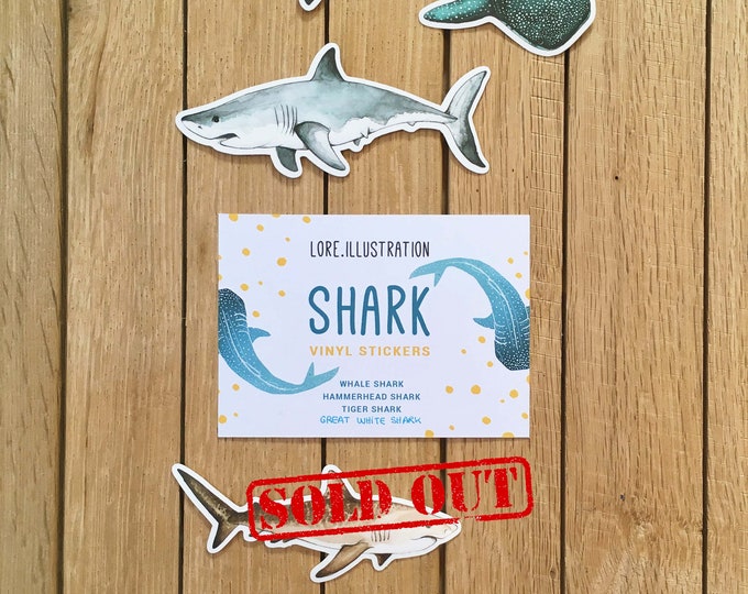 Shark Stickers, Vinyl Stickers, Sharks, Ocean Life, Plastic Free ...
