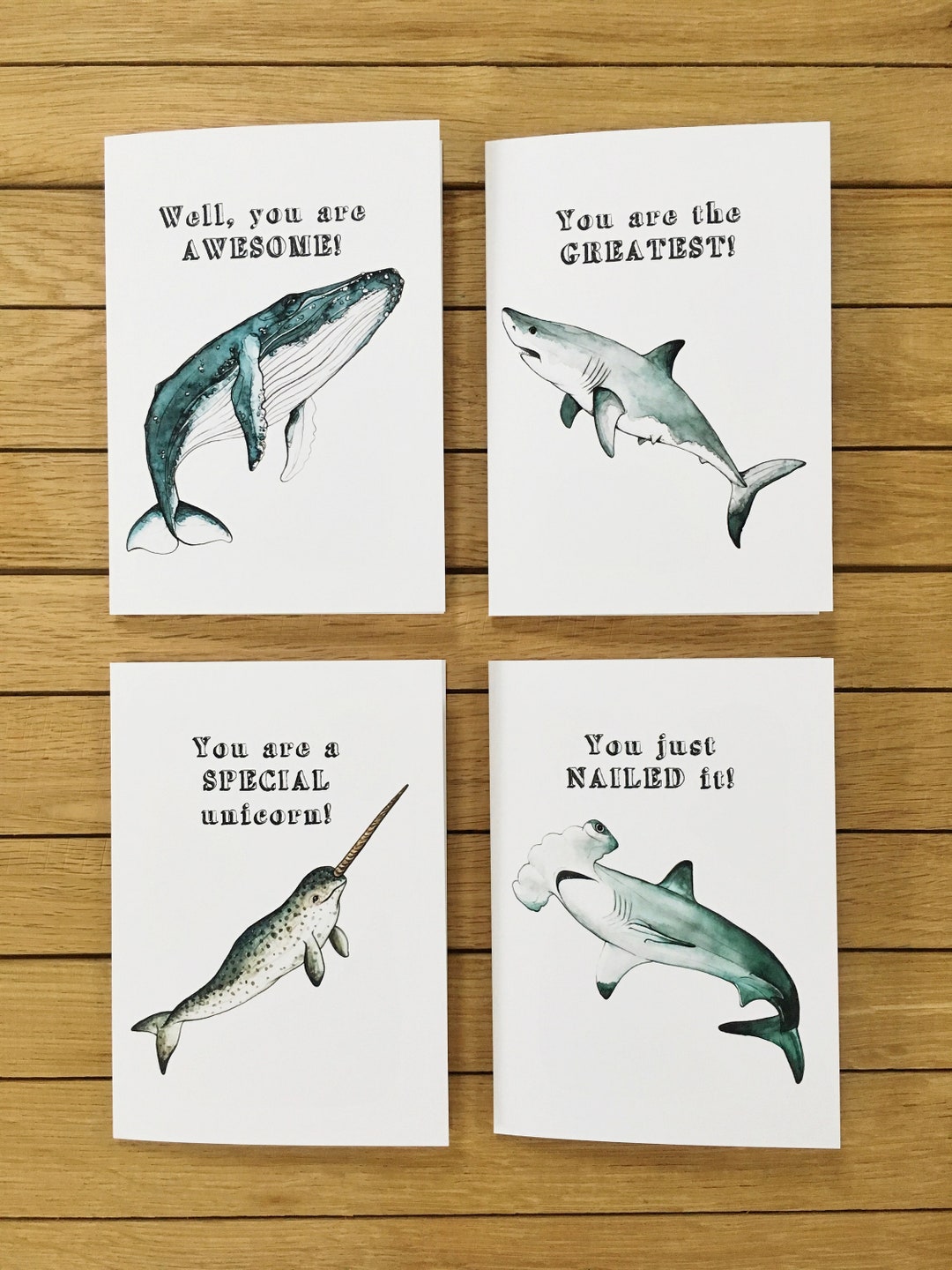 Custom Cards, Sharks & Whales Greeting Cards, Ocean Cards, Greeting ...
